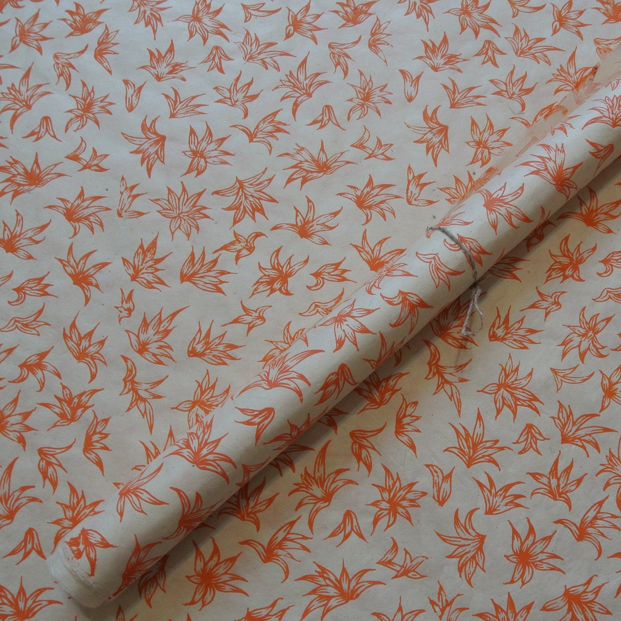 Orange Plants Print on Lokta Paper x4 – Heaven Hemp